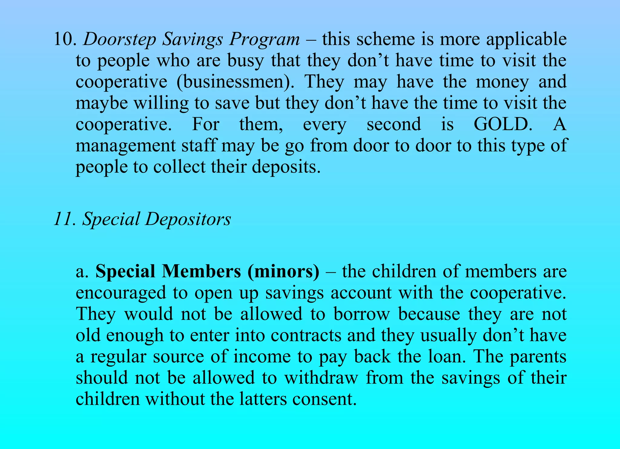 Delinquency control & capital build up for cooperatives | PPT