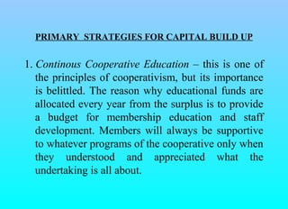 Delinquency control & capital build up for cooperatives | PPT