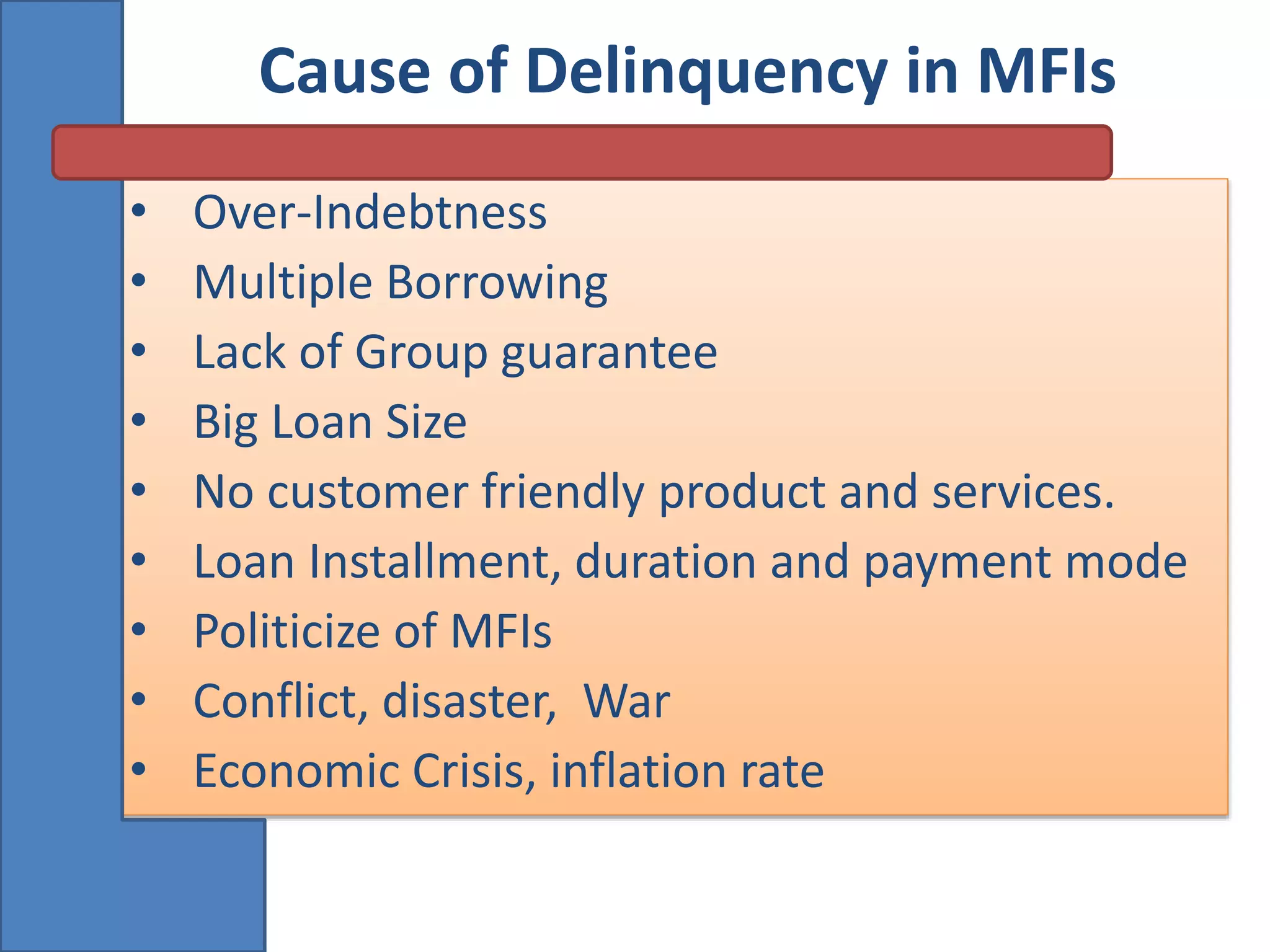 Delinquency management in MFIs | PPTX
