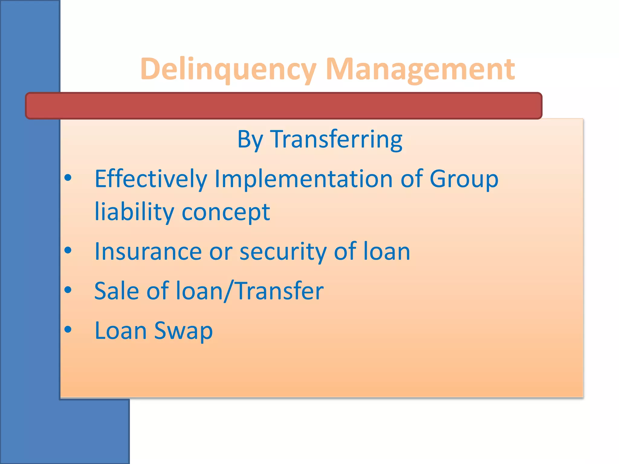Delinquency management in MFIs | PPTX
