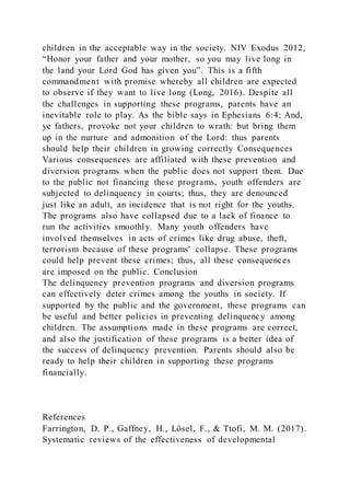 Delinquency Prevention and Diversion ProgramsNameInstitutionCo | DOCX