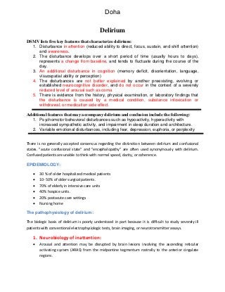 lecture notes of Delirium | PDF