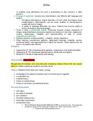 lecture notes of Delirium | PDF