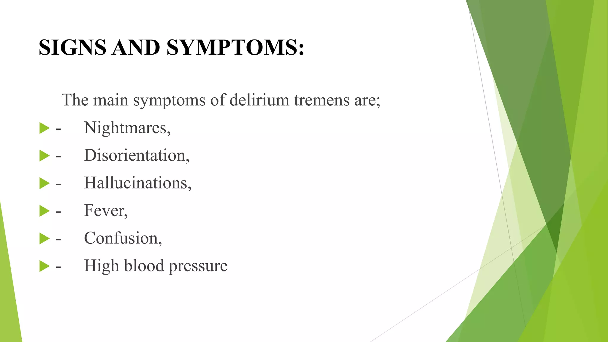 Delirium Tremens Ppt
