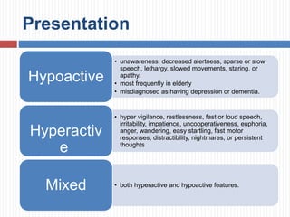 Delirium in elderly | PPTX