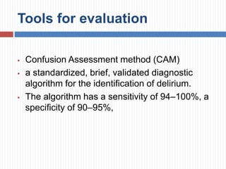 Delirium in elderly | PPTX