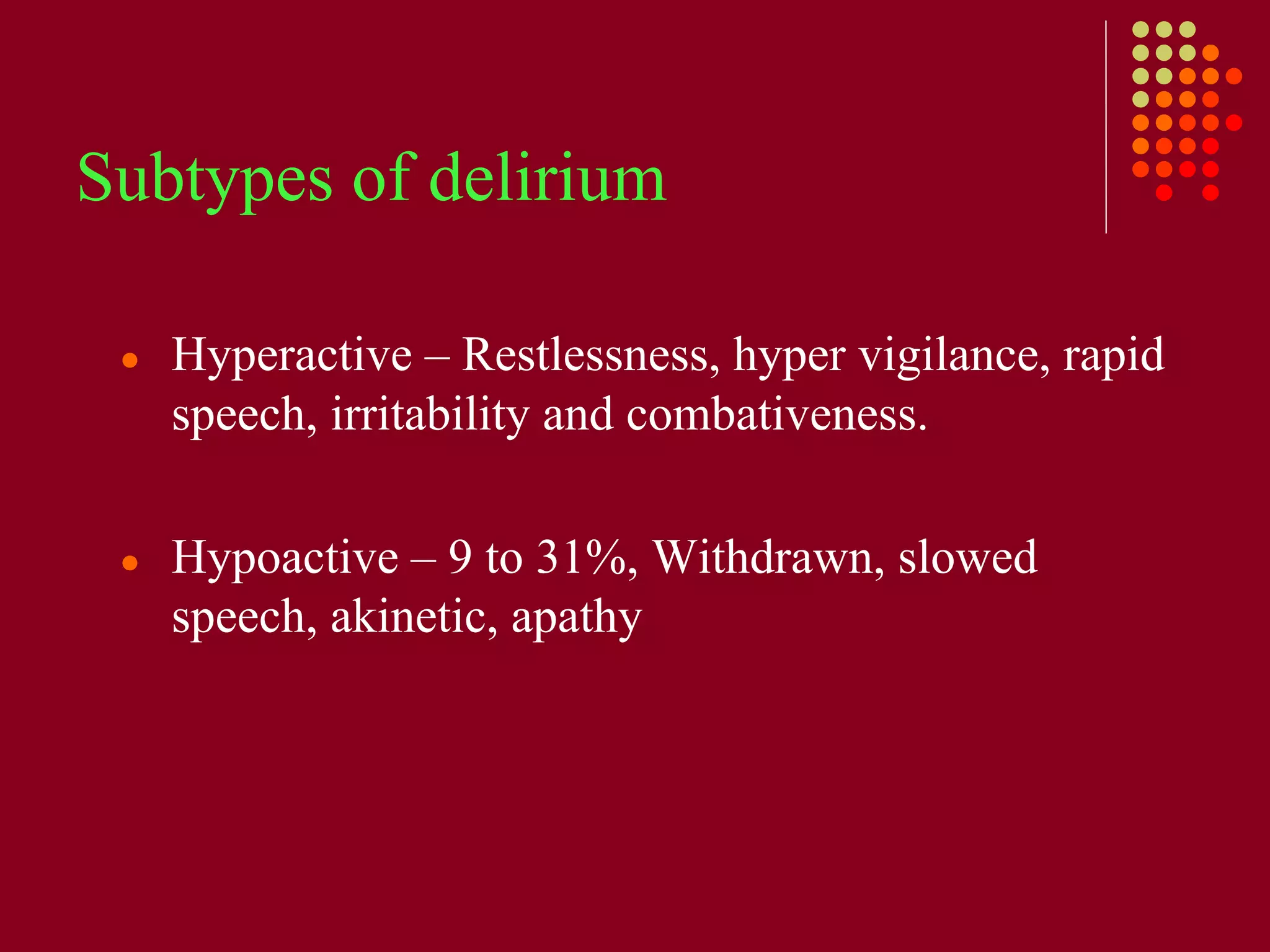 Delirium | PDF | Brain and Nervous System Disorders | Diseases and ...