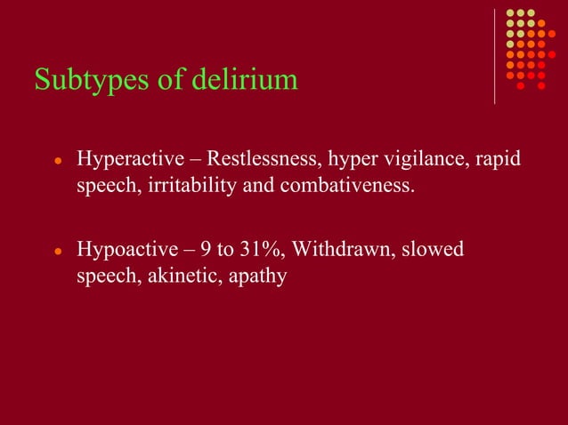 Delirium | PDF | Brain and Nervous System Disorders | Diseases and ...
