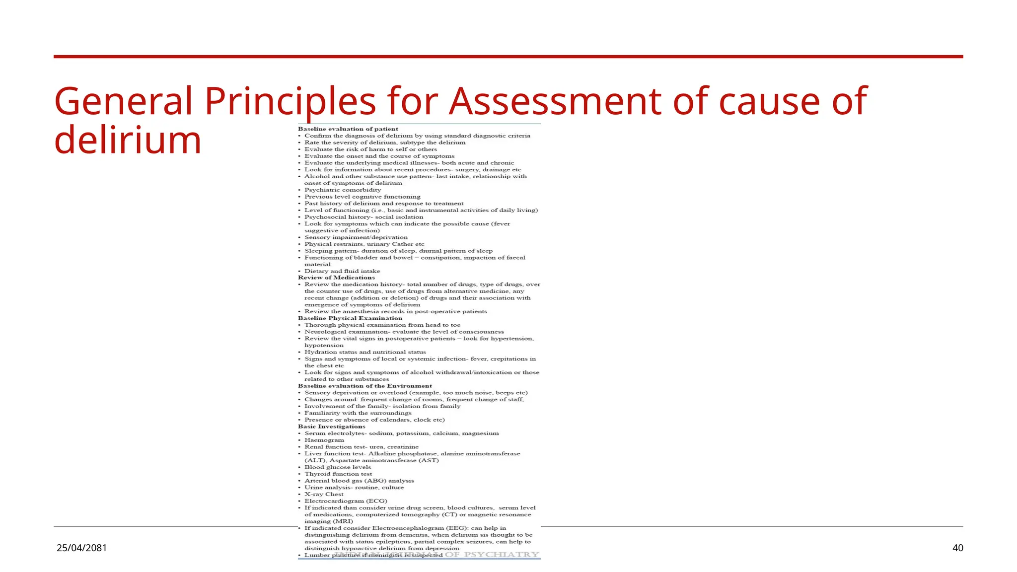 Delirium.pptx important for psychiatry resident | PPTX