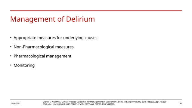 Delirium.pptx important for psychiatry resident | PPTX