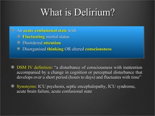 Delirium in the ICU | PPT