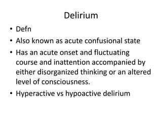 Delirium and coma | PPTX