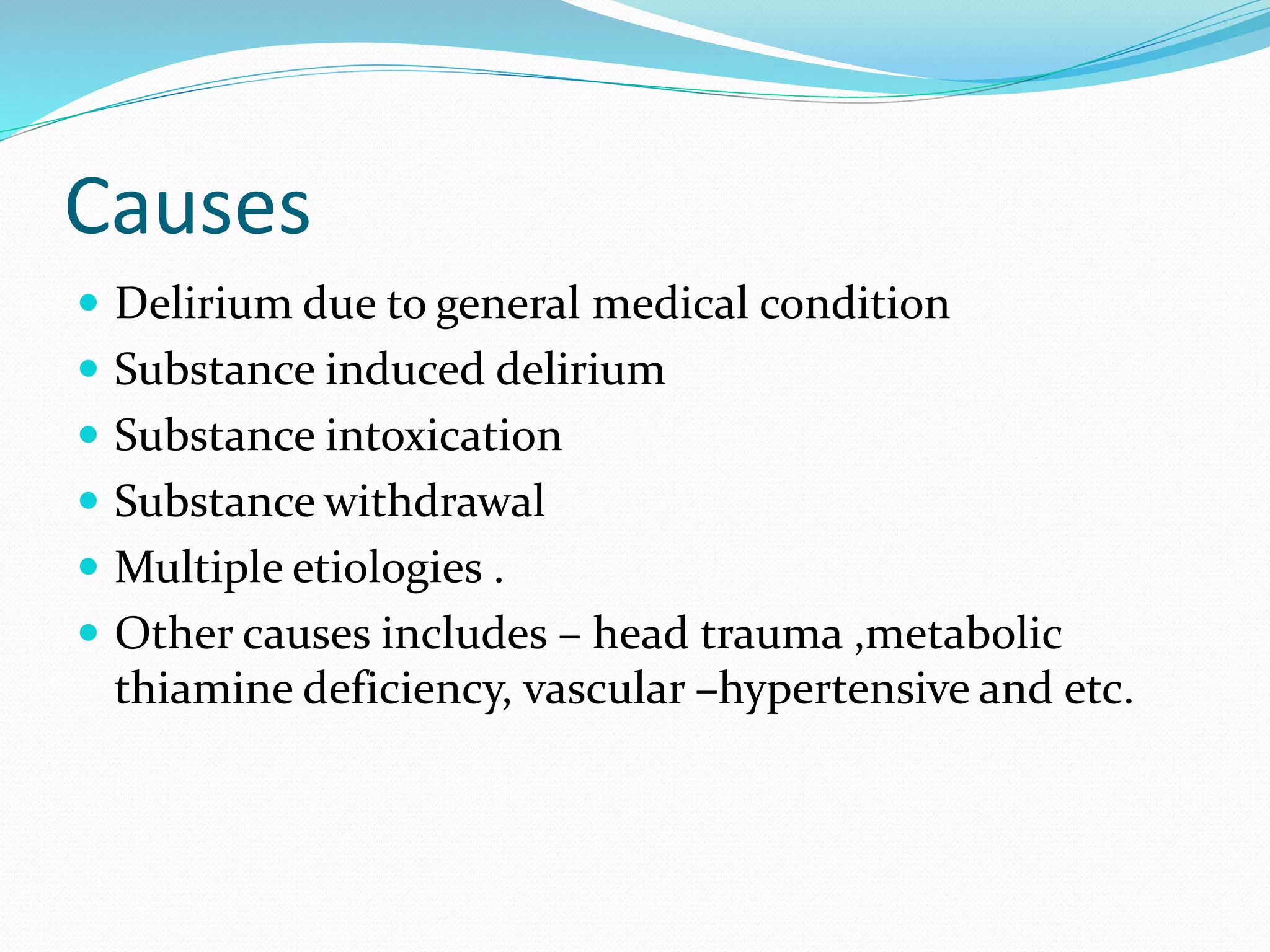 Delirium and dementia | PPTX