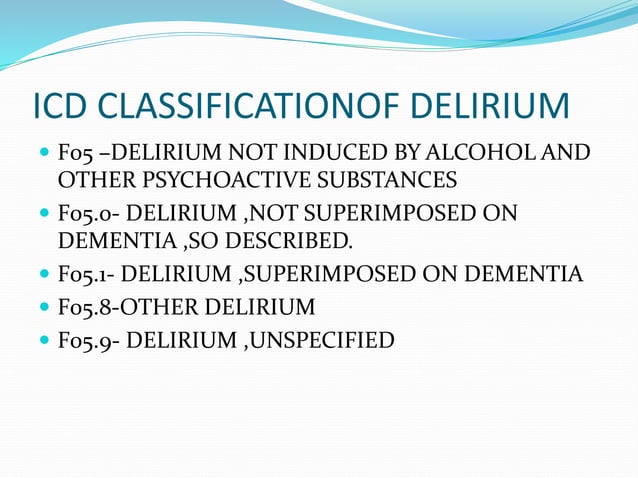 Delirium and dementia | PPTX | Brain and Nervous System Disorders ...
