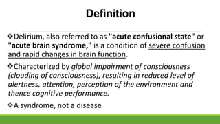 Delirium by Dr. Aryan | PPT