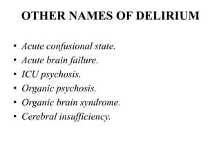 DELIRIUM BY DR JAGMOHAN PRAJAPATI....... | PPTX