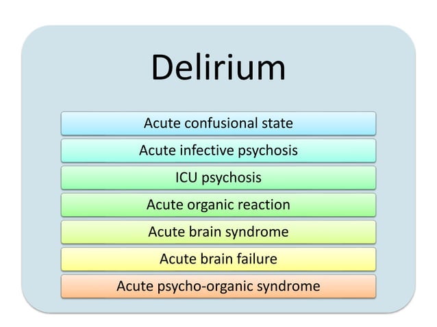 Delirium, dementia and other mental disorder due to brain dysfunction ...