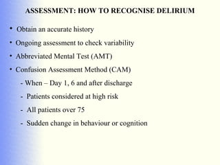 Delirium, dementia, depression | PPT