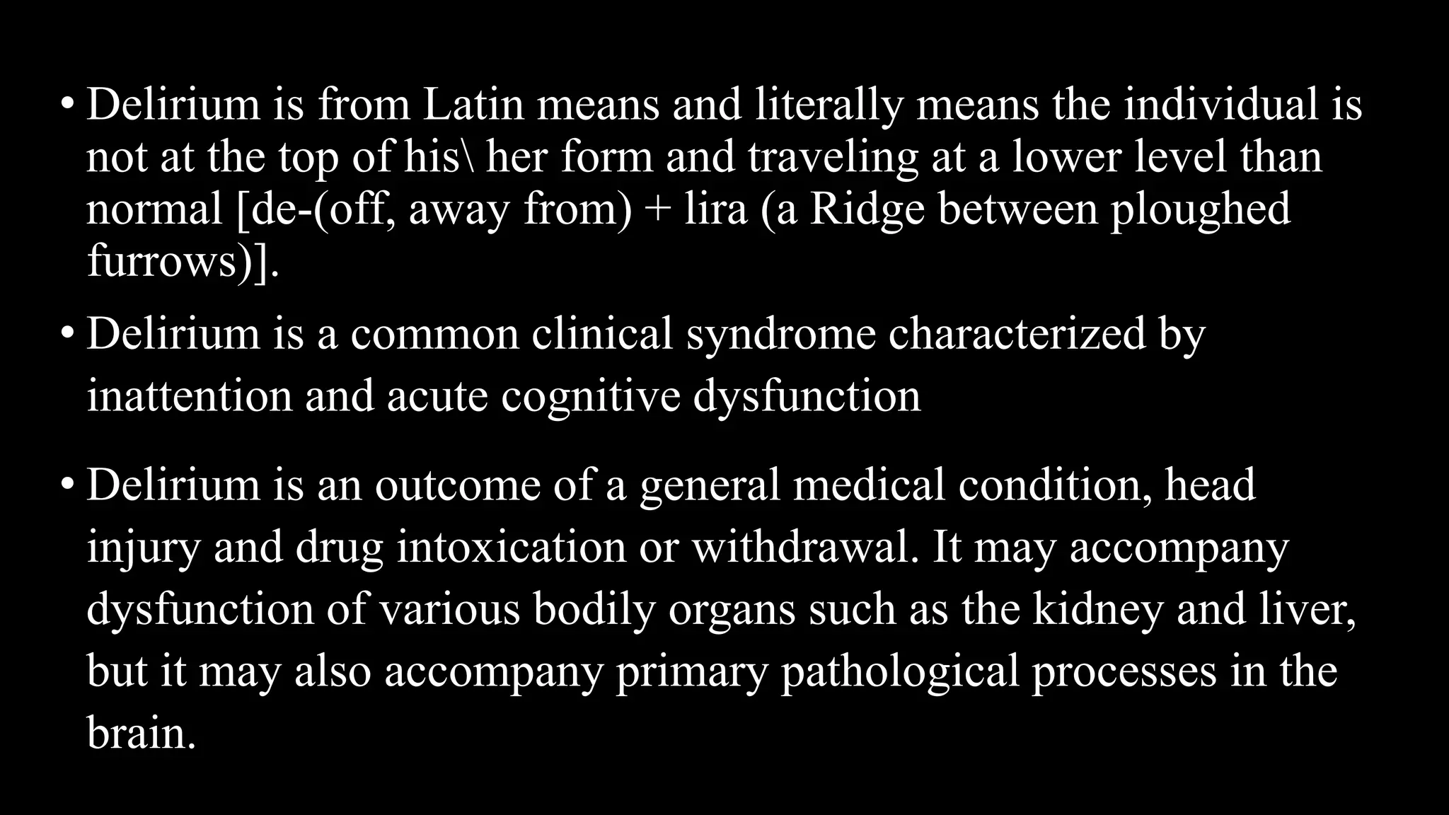 Delirium disorder | PPTX