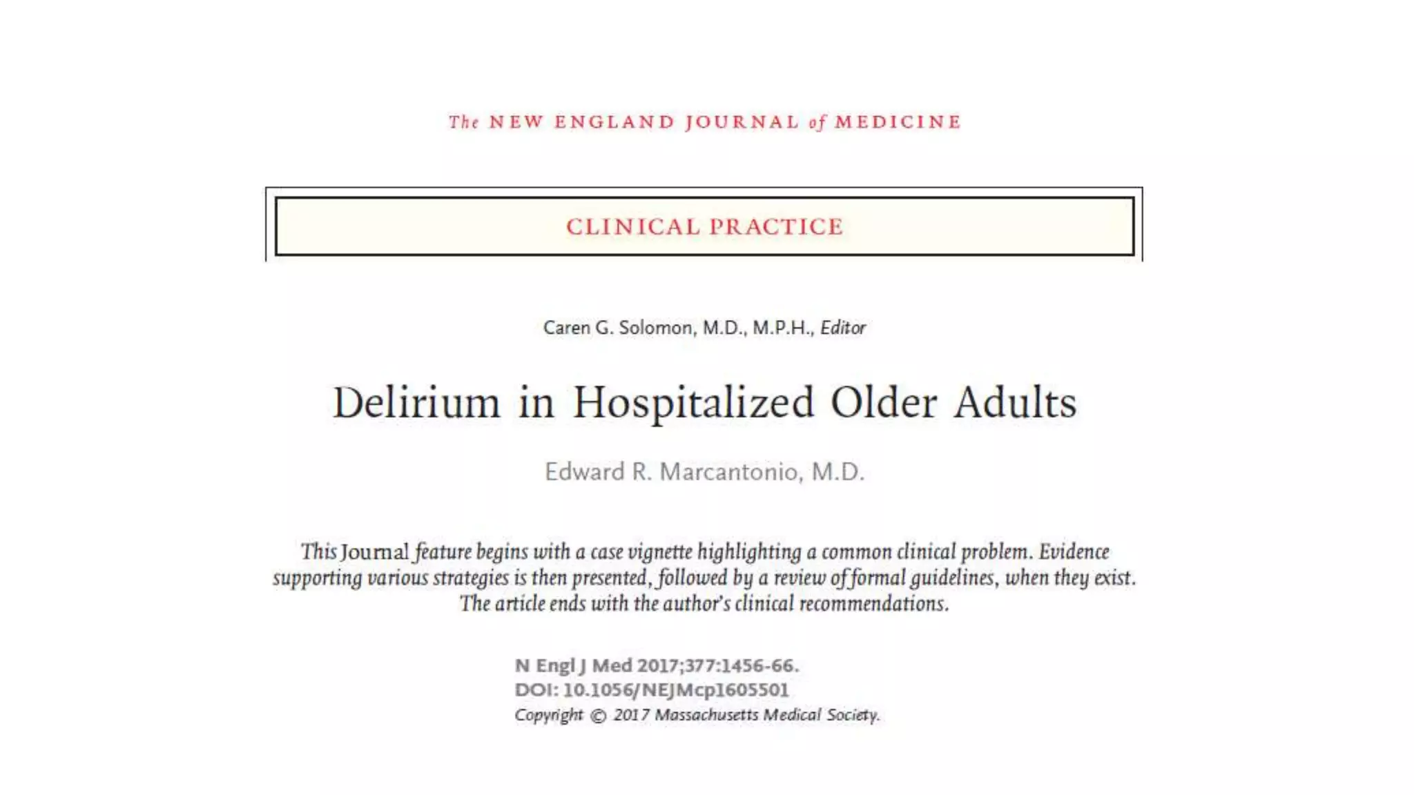 Delirium in hospitalized older adults | PPTX
