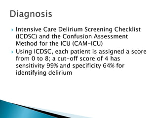 Delirium in icu | PPTX