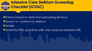 "Delirium in the ICU: Detection, Management, and Prevention Strategies ...