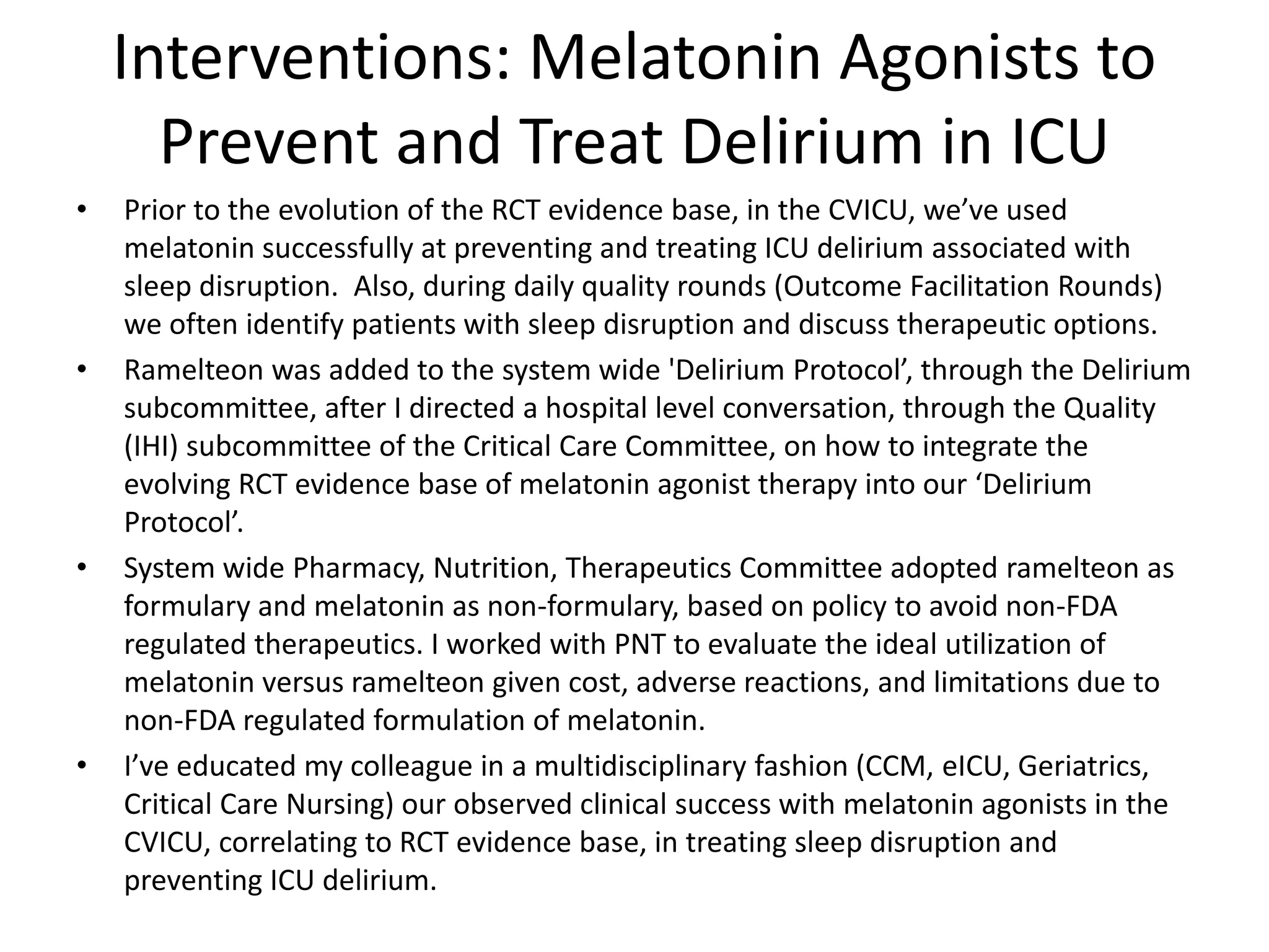 ICU Delirium and Melatonin | PPTX