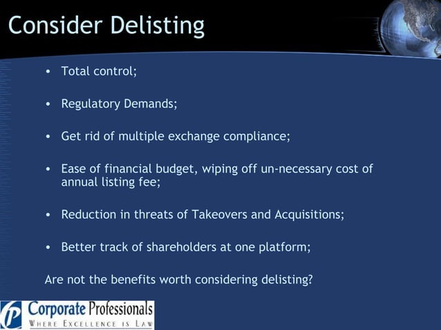 Voluntary Delisting -Strategy | PPT