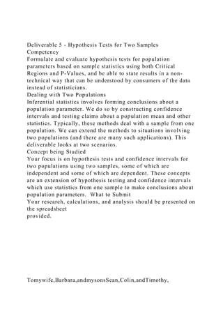Deliverable 5 - Hypothesis Tests for Two SamplesCompetencyForm.docx