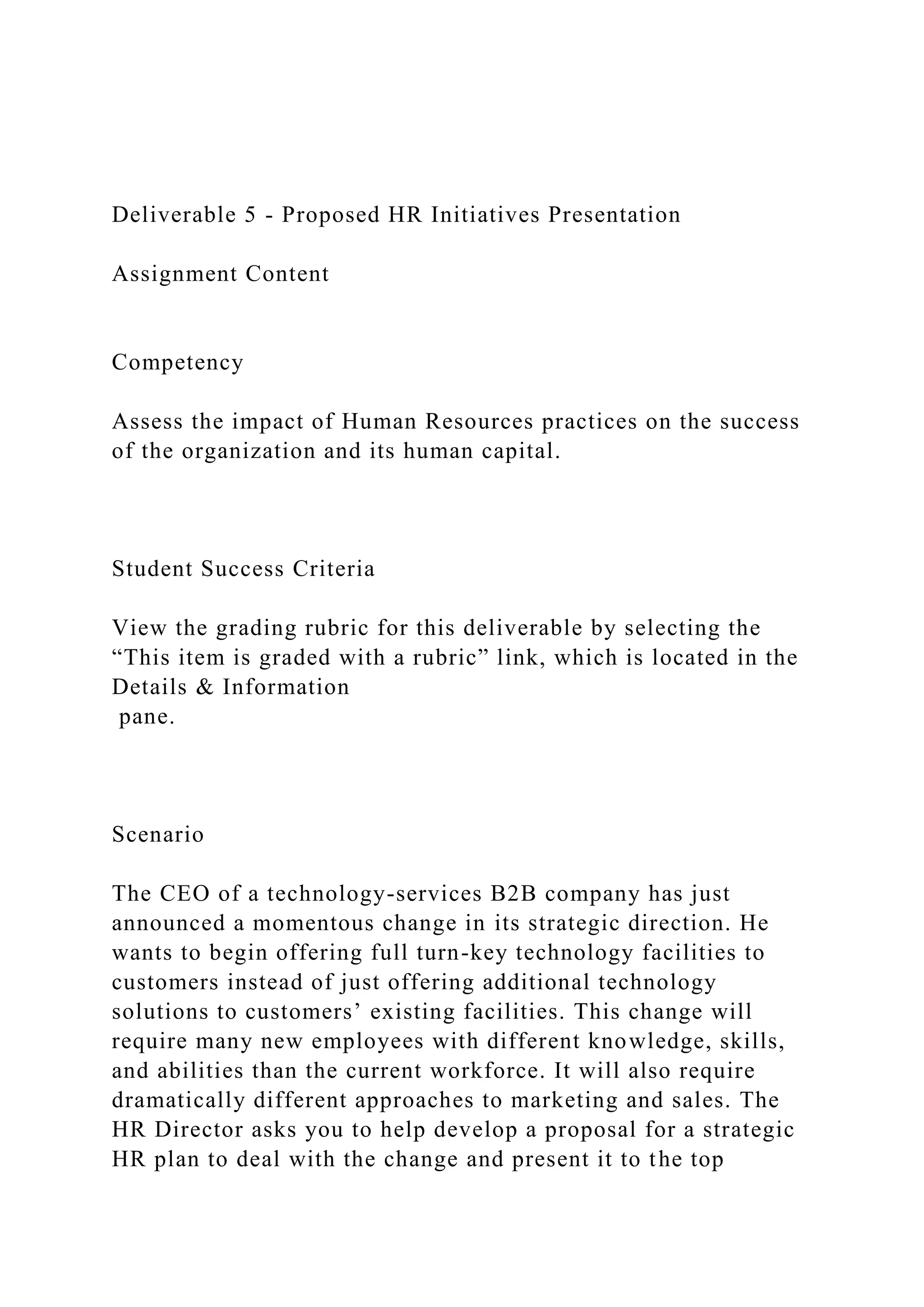 Deliverable 5 - Proposed HR Initiatives PresentationAssignme.docx