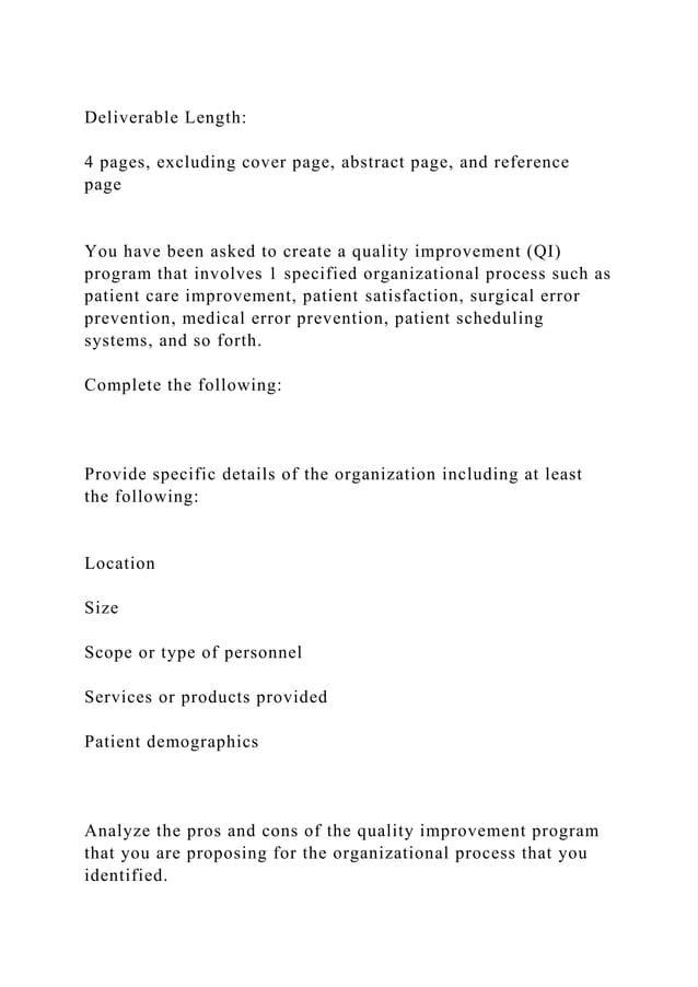 Deliverable Length 4 pages, excluding cover page, abstract page | PDF