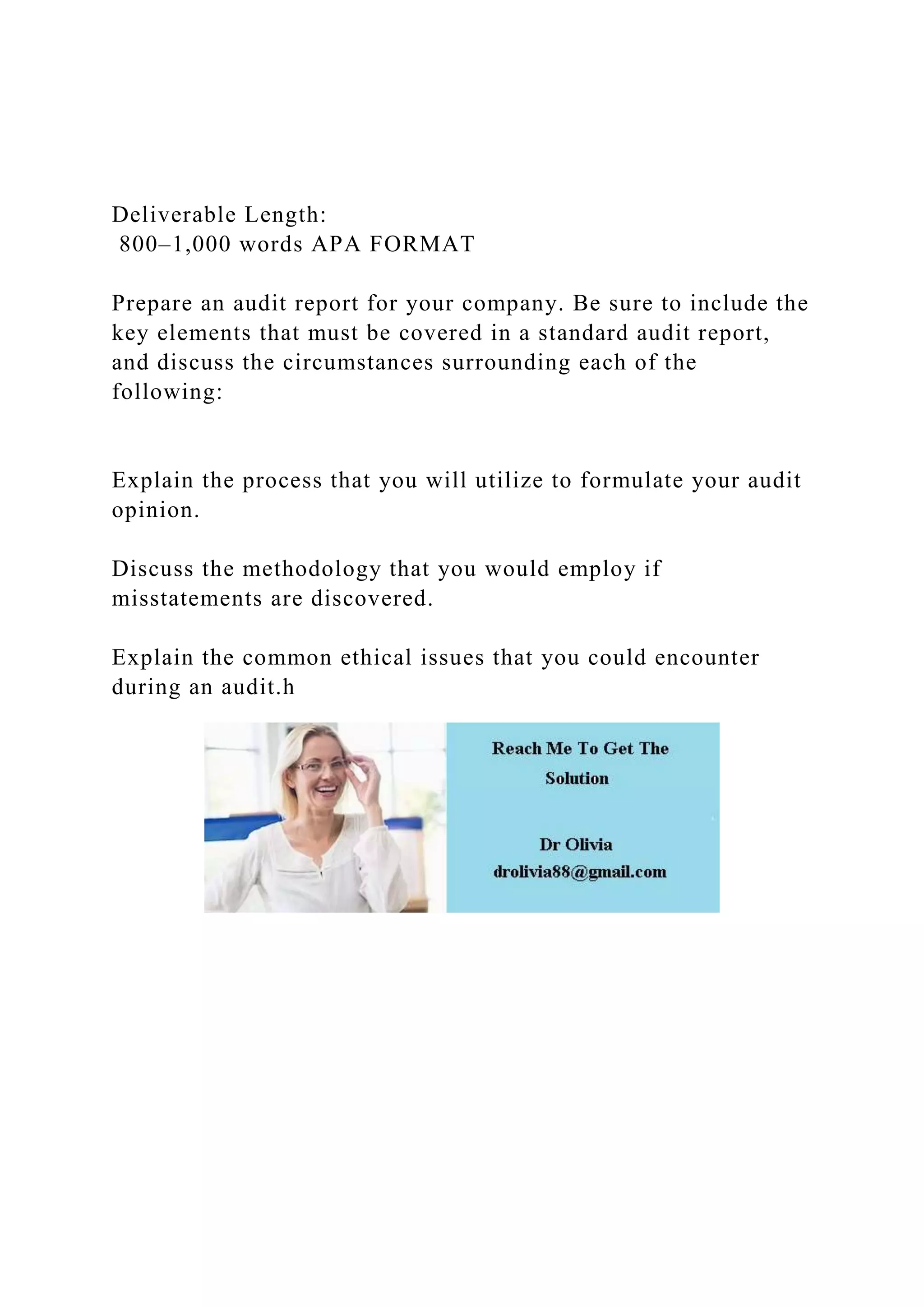 Deliverable Length 800–1,000 words APA FORMATPrepare an a.docx