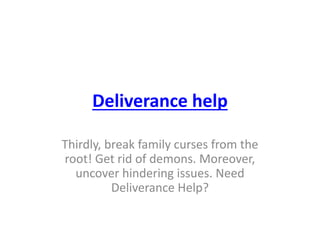 Deliverance help | PPT