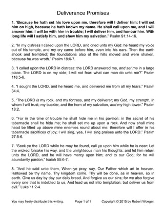 Deliverance Promises | PDF | Christianity | Religion & Spirituality