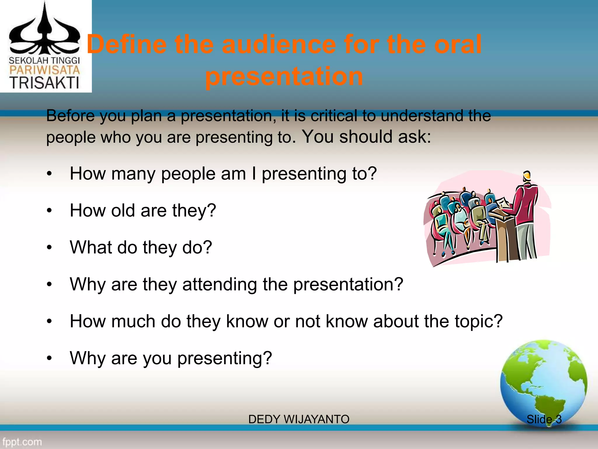 Deliver a short oral presentation in english | PPTX