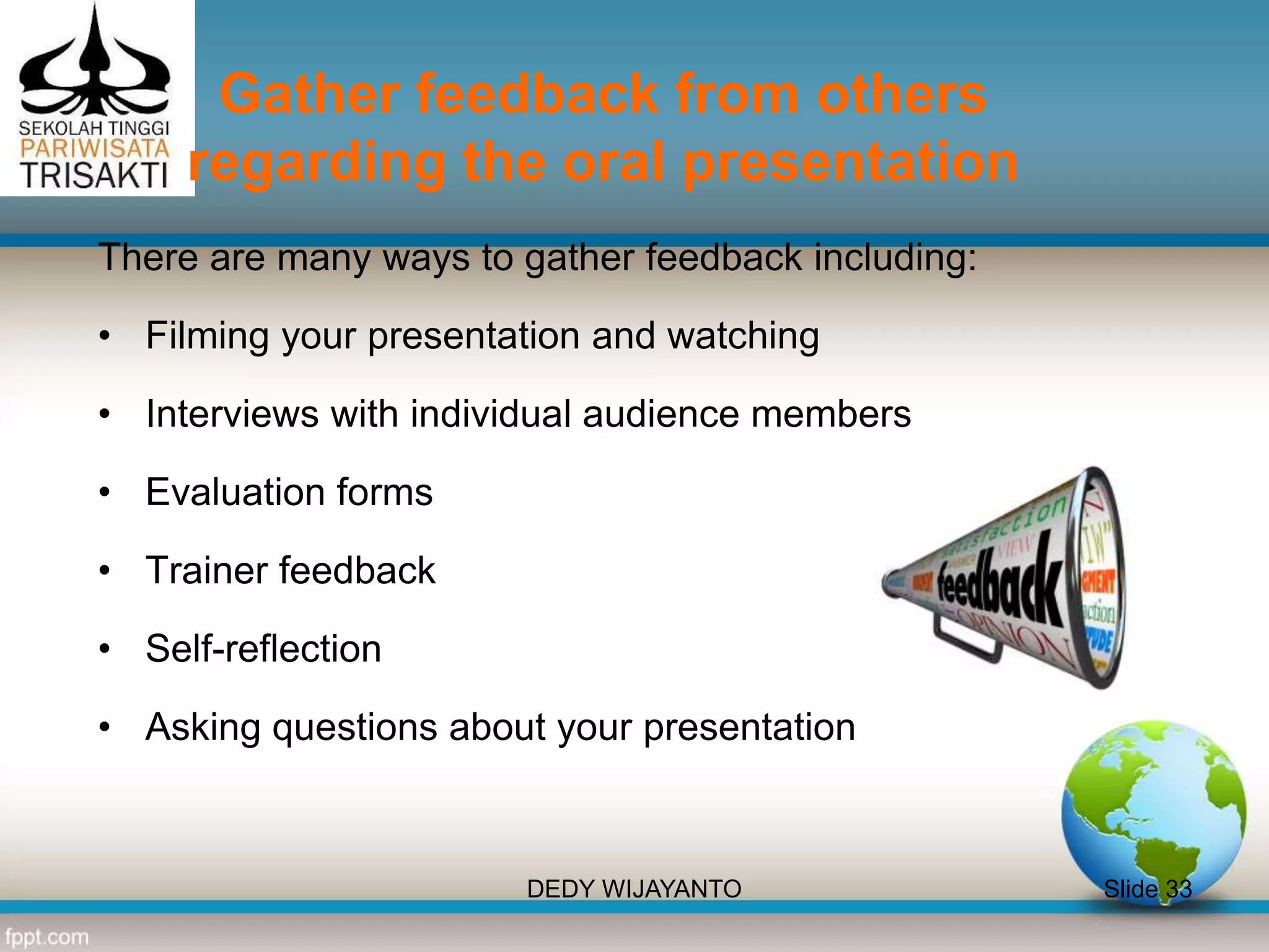 Deliver a short oral presentation in english | PPTX