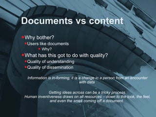 Delivering Information: Document vs. Content | PPT