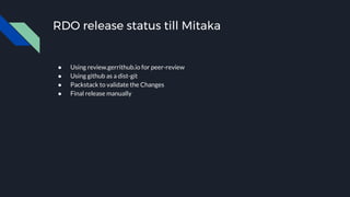 Delivering a bleeding edge community led open stack distribution- rdo | PPT