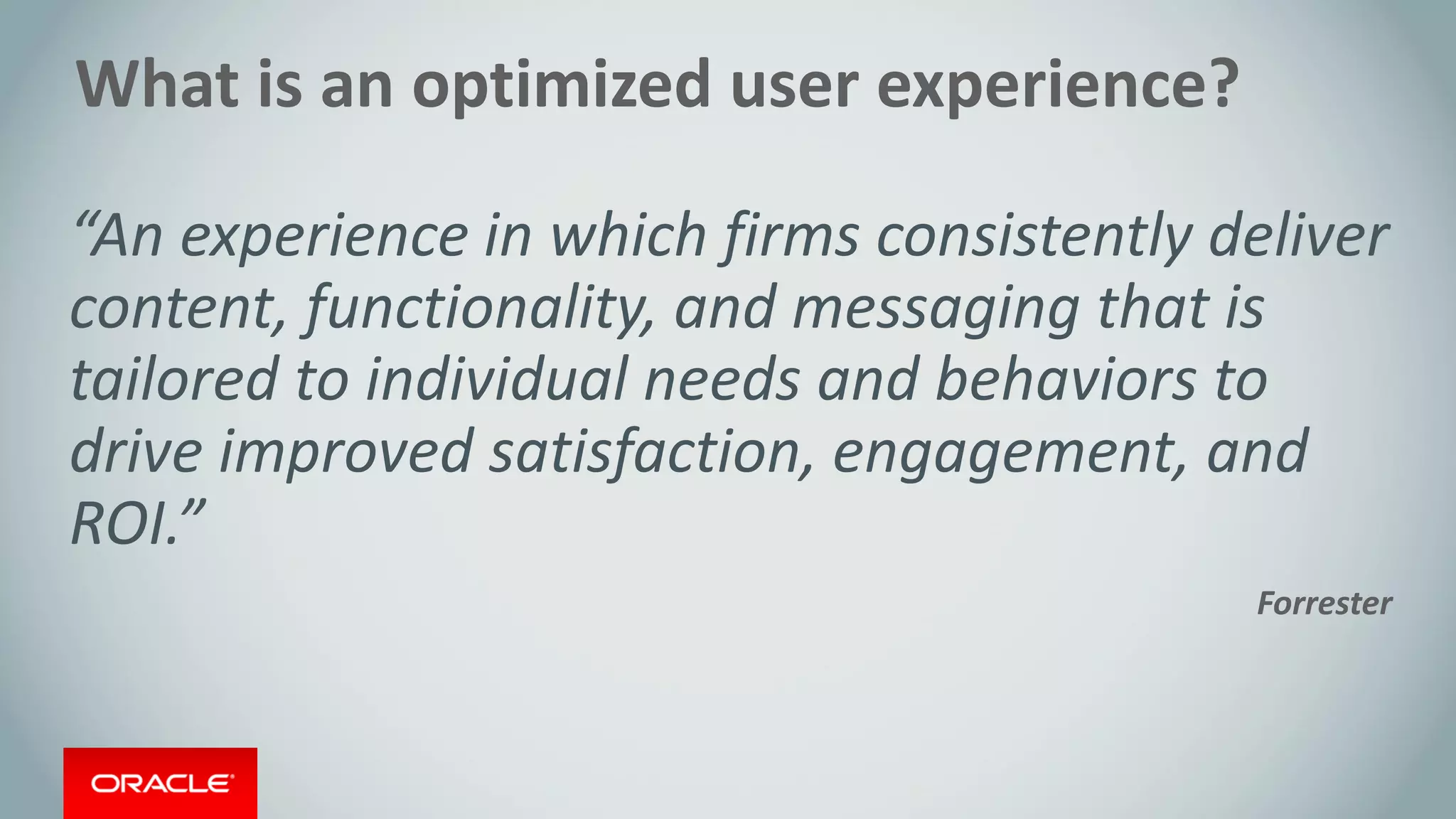 Delivering Data Driven User Experience Oracle Ppt