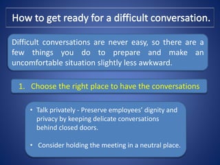 Tips For Delivering Difficult Conversations | PPTX