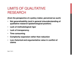 Delivering effective qualitative research for policy making | PDF ...