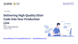 Delivering High Quality Elixir Code using Gitlab | PPT