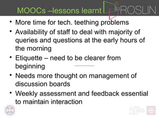 MCHE Open Forum 2013 - Delivering MOOCs | PPT
