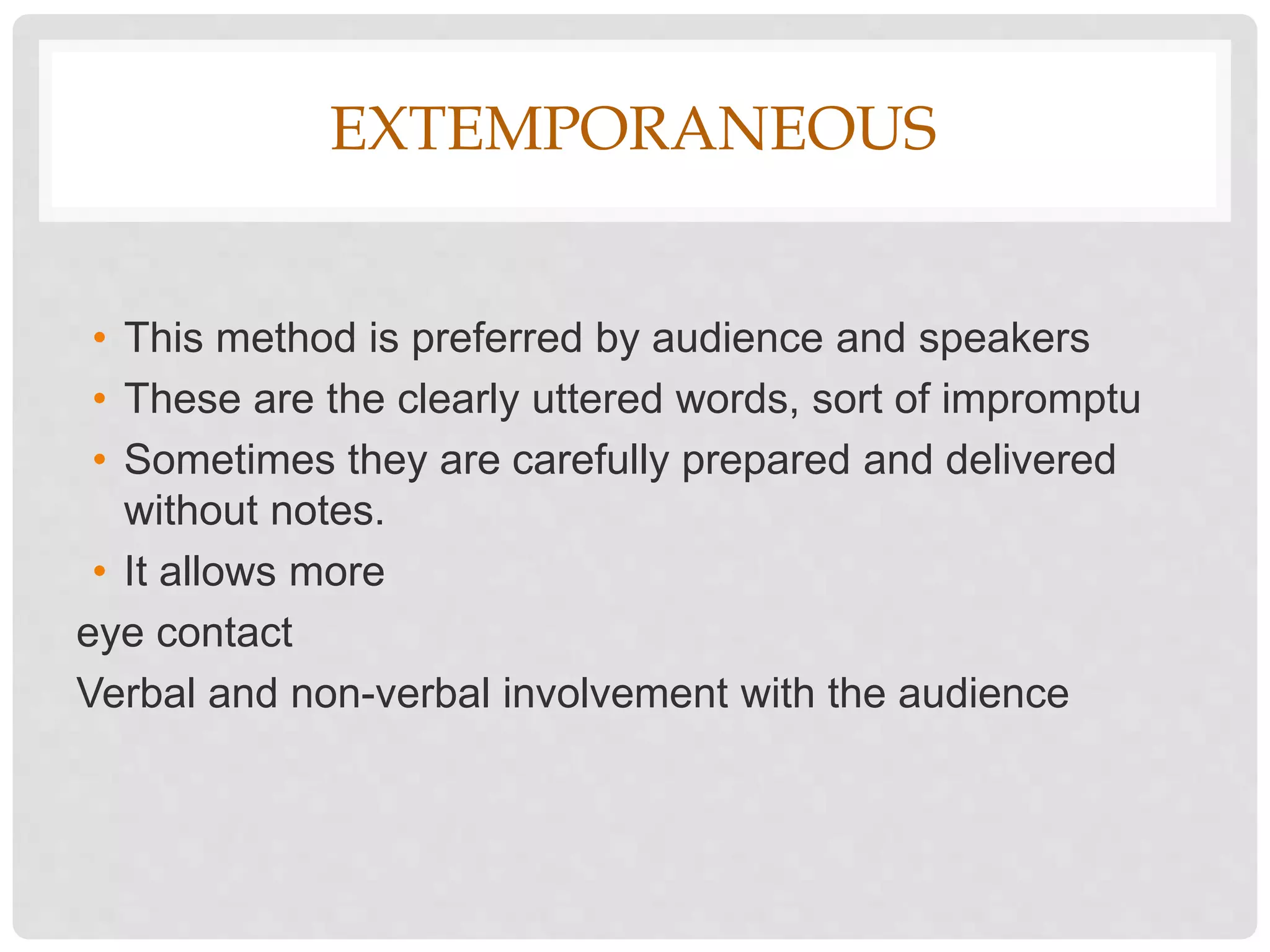 Delivering the oral message | PPTX