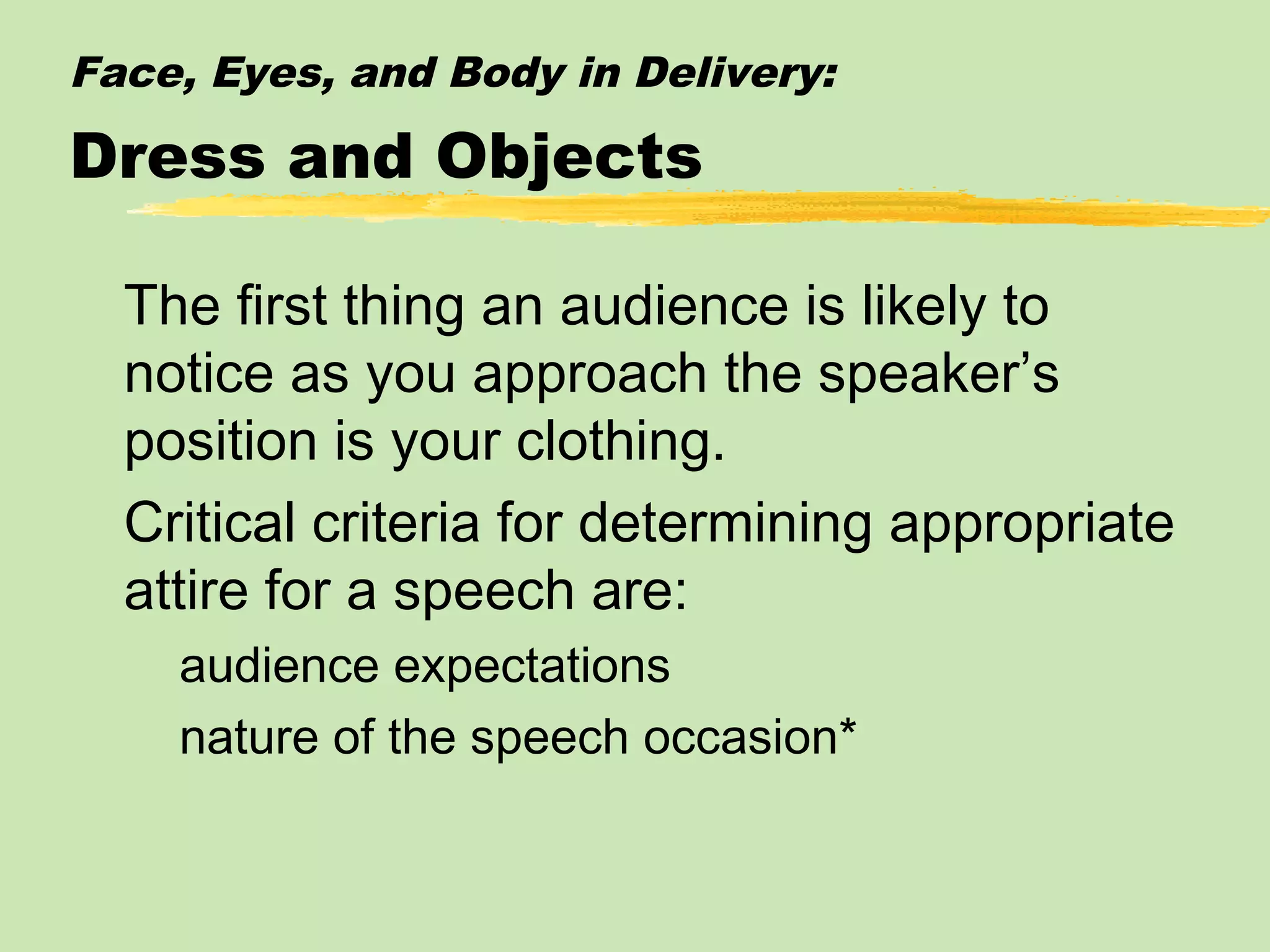 Delivering the speech | PPT