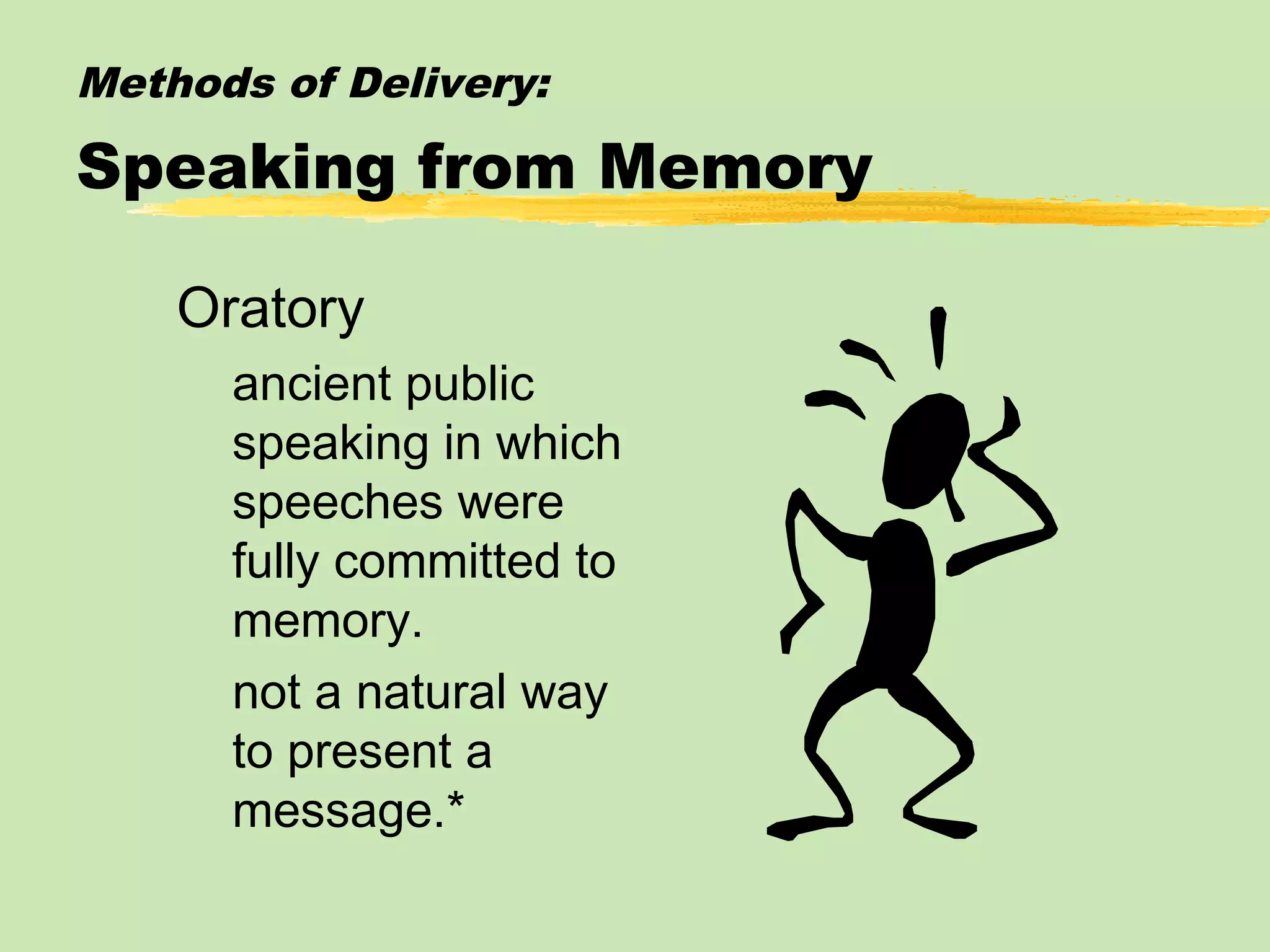 Delivering the speech | PPT