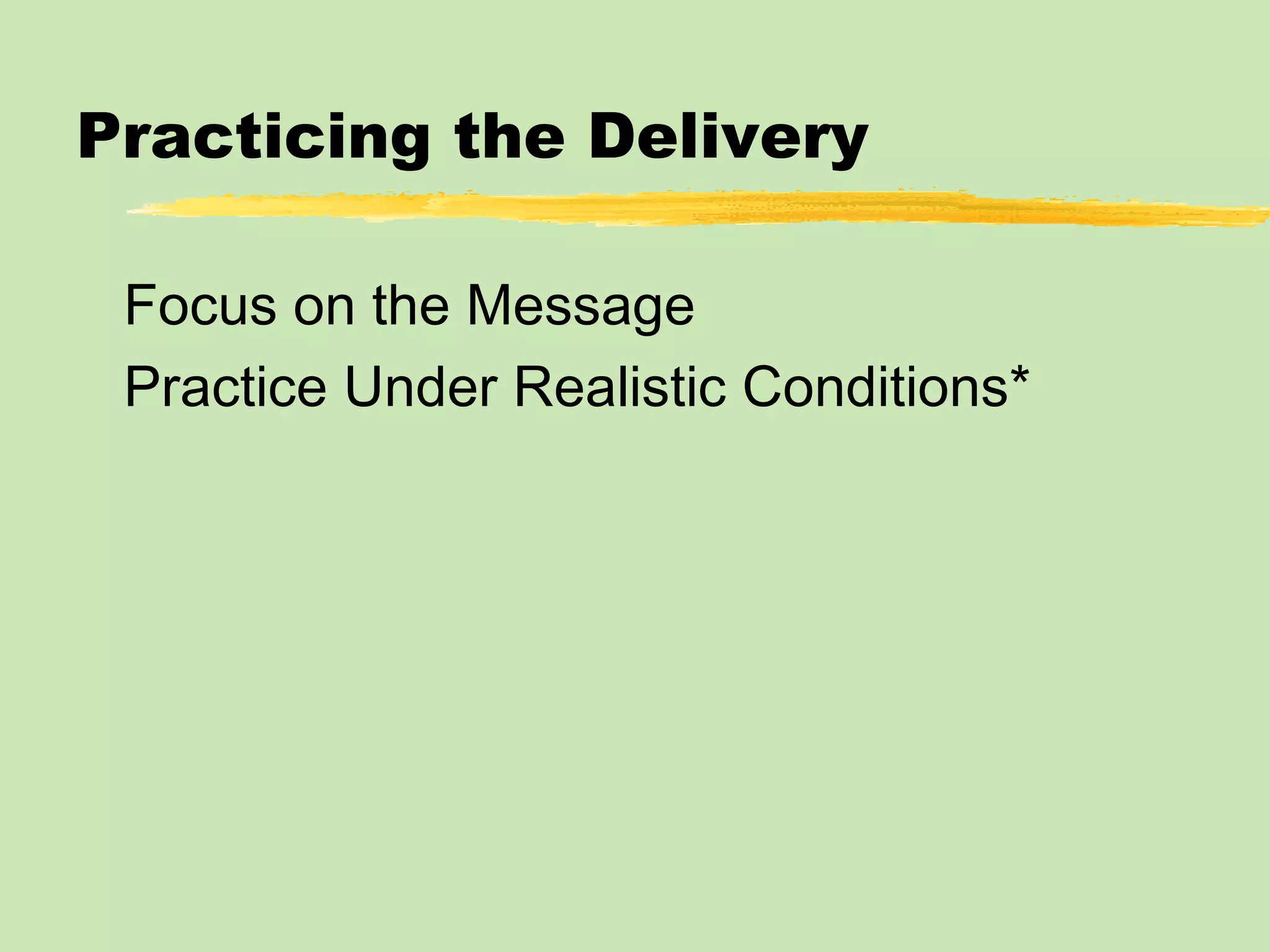 Delivering the speech | PPT