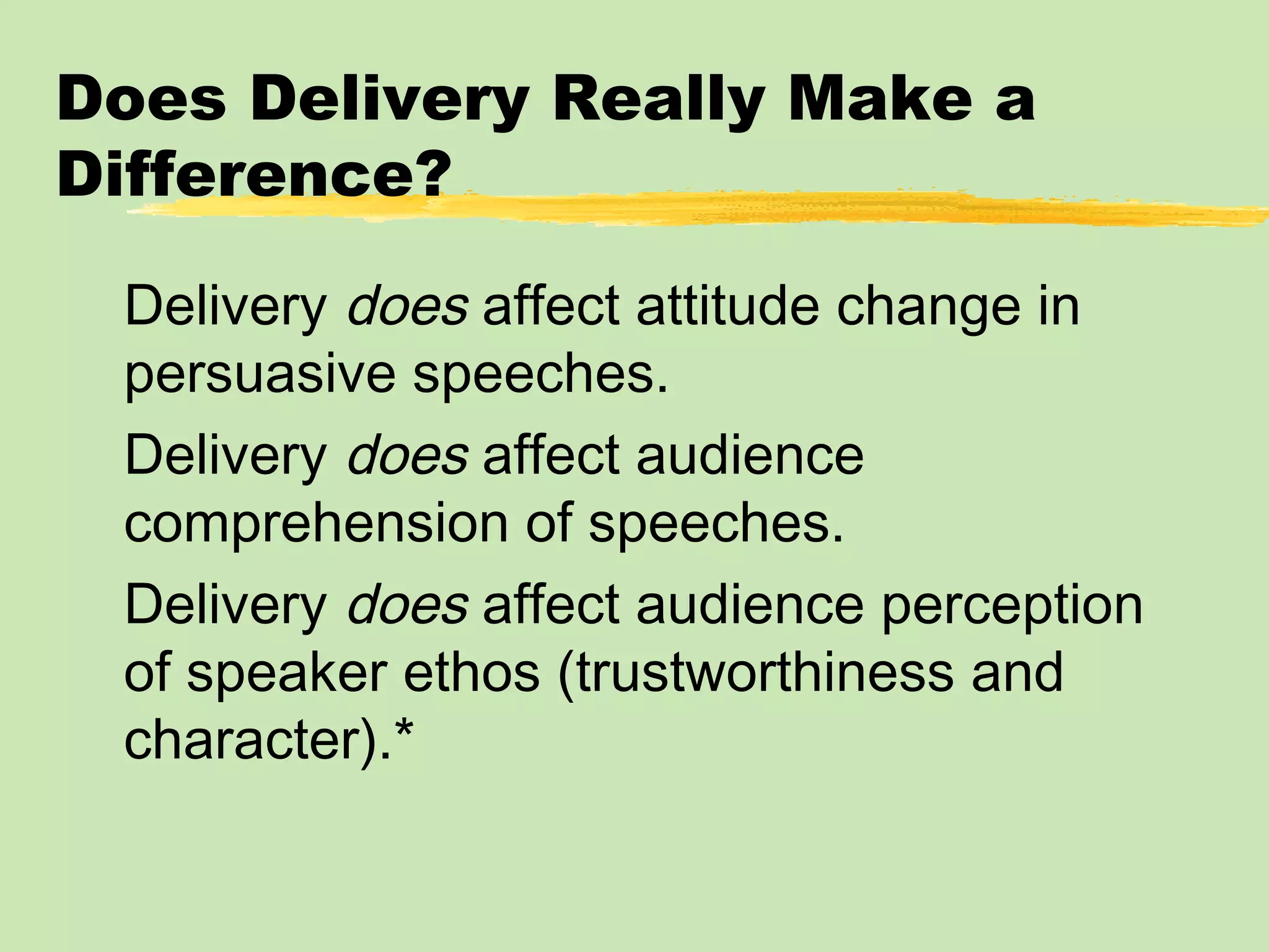 Delivering the speech | PPT