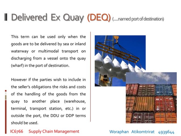 Delivery ex Quay (Deq) | PPT