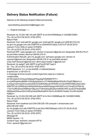 Delivery Status Notification (Failure) | PDF